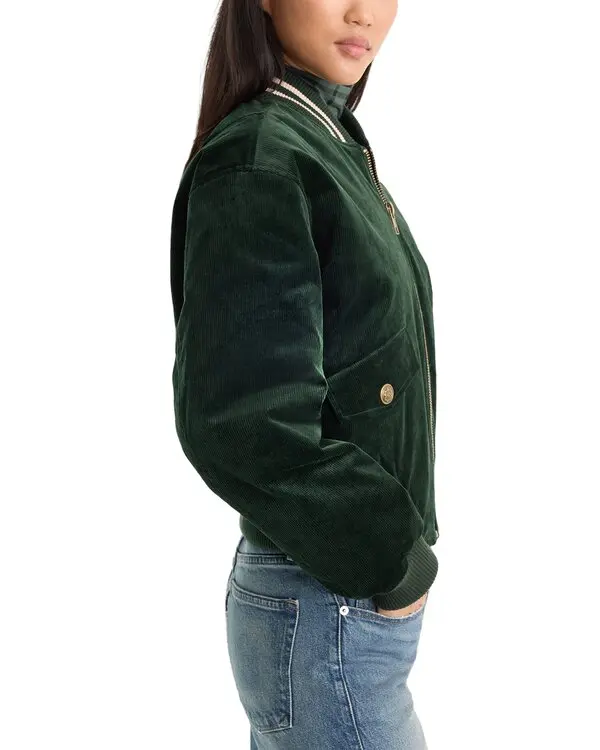 Good American The Cotton Stretch Corduroy Varsity Jacket