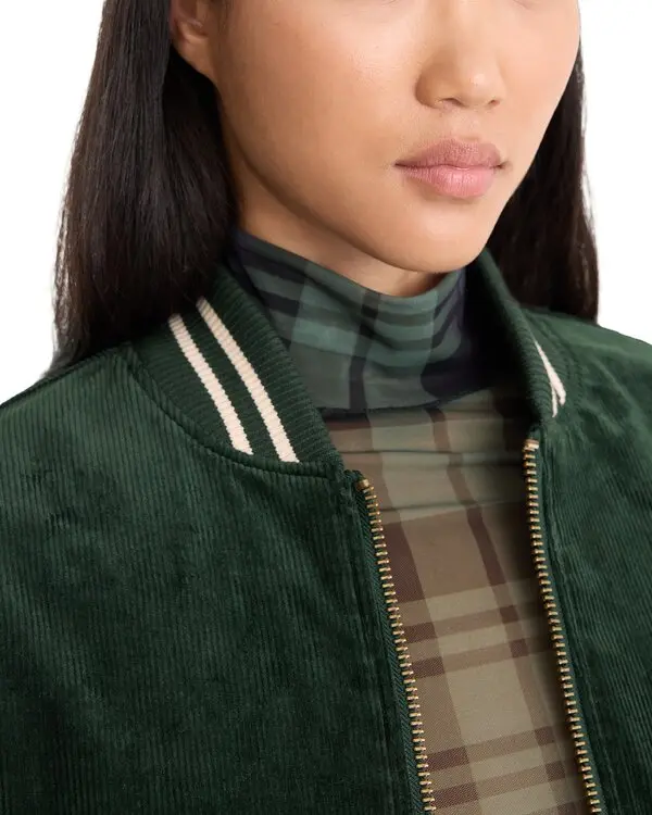 Good American The Cotton Stretch Corduroy Varsity Jacket