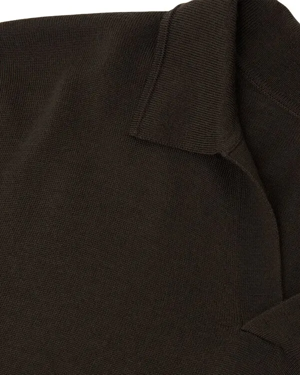 REISS Milburn Merino Wool Long Sleeve Polo Shirt