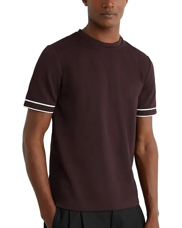 REISS Oscar Textured Piped Tee