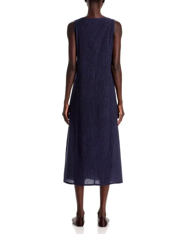 Eileen Fisher Plisse V Neck Dress