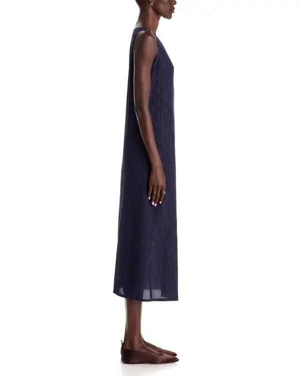 Eileen Fisher Plisse V Neck Dress