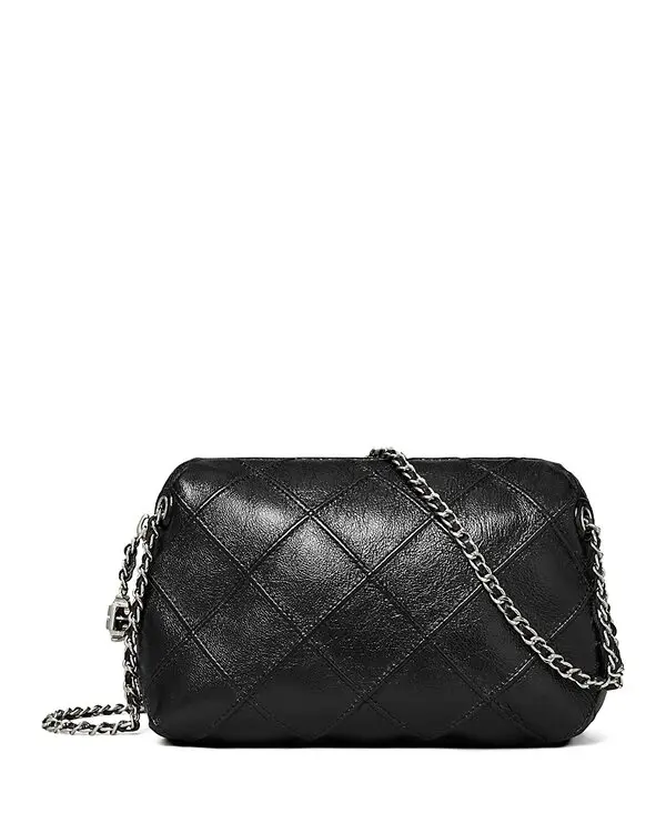 Tory Burch Fleming Distressed Quilted Leather Crossbody
