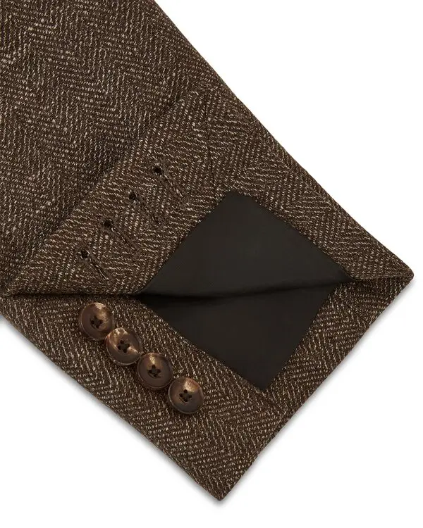 REISS Vallance Double Breasted Herringbone Blazer