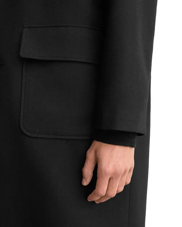 REISS Clyde Wool Blend Zip Through Twill Overcoat