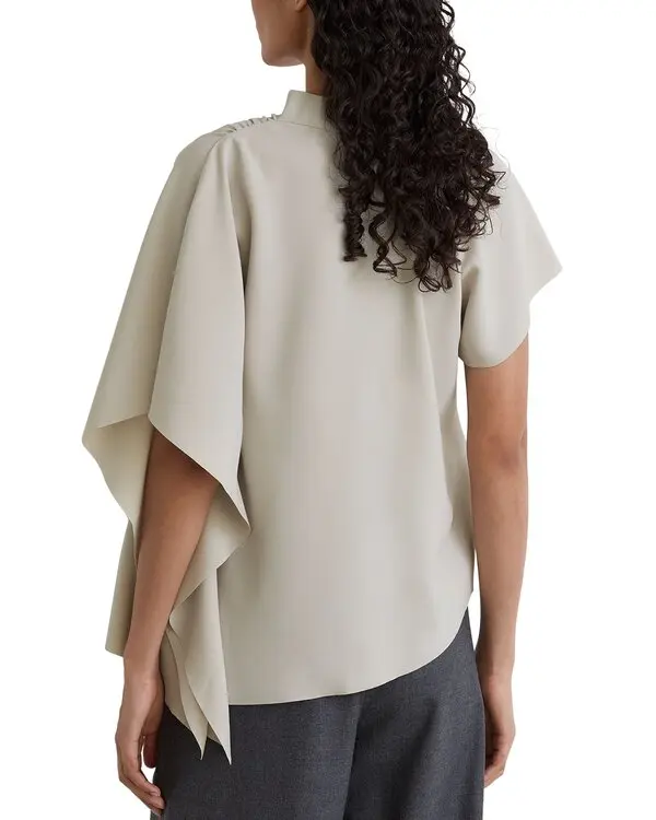 REISS Jade Asymmetric Draped Top