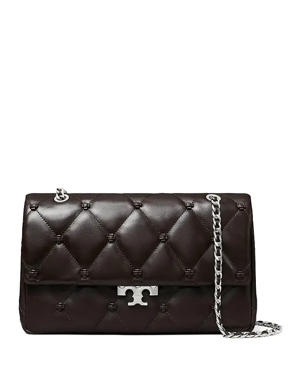 Tory Burch Bunny Knot Quilted Leather Shoulder Bag - Cocoa