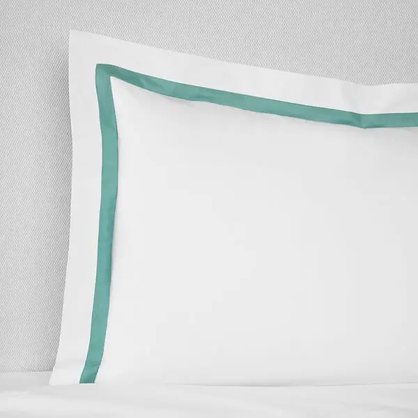 SFERRA Estate Sham, Standard - White/aqua