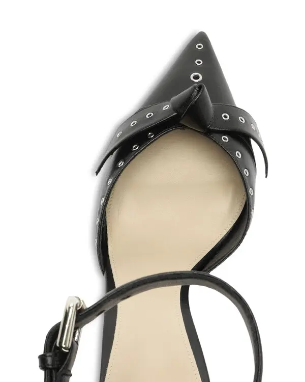 ALEXANDRE BIRMAN Clarita 85 Leather Eyelet Ankle Strap Pumps
