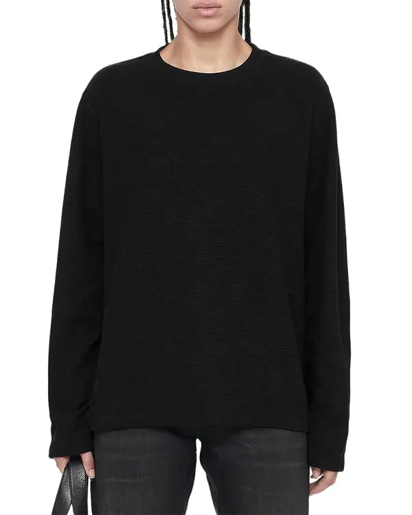ALLSAINTS Abel Cotton Long Sleeve Tee - Jet Black