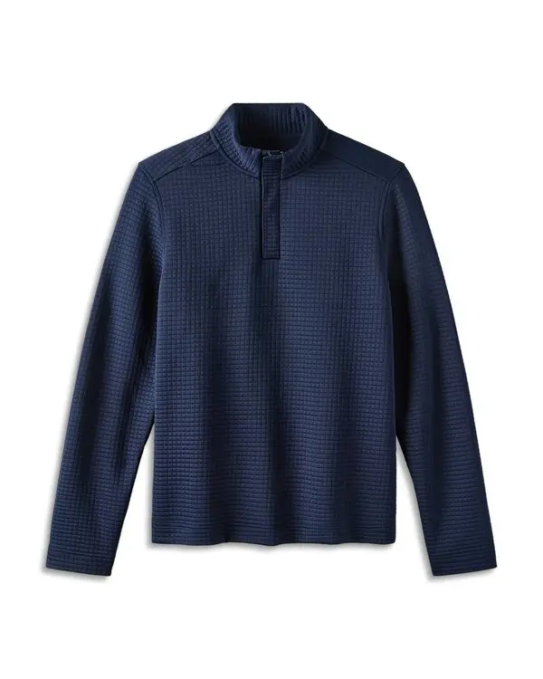 RHONE Landmark Waffle Quarter Zip Sweater - True Navy