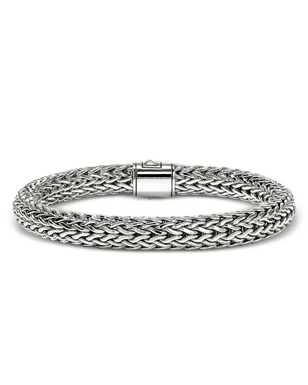 John Hardy Sterling Icon Blue Sapphire Pave Woven Link Bracelet