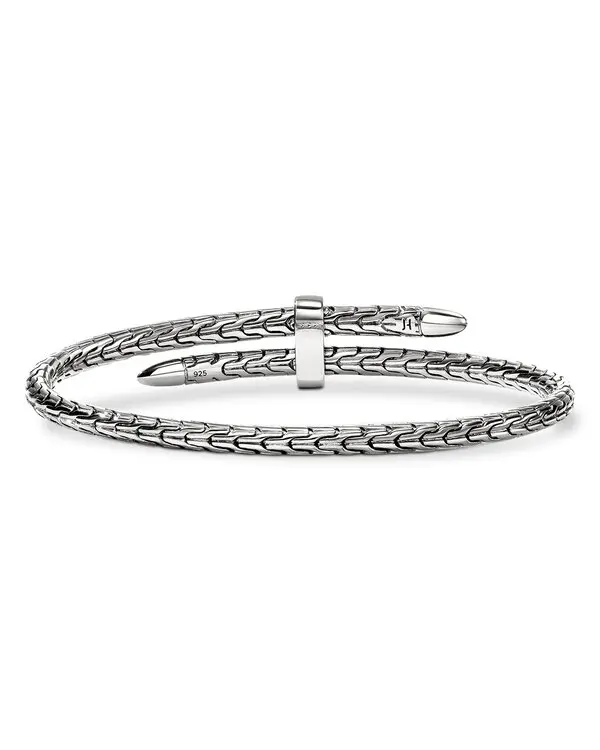 John Hardy Sterling Spear Black Sapphire Flex Cuff Bracelet