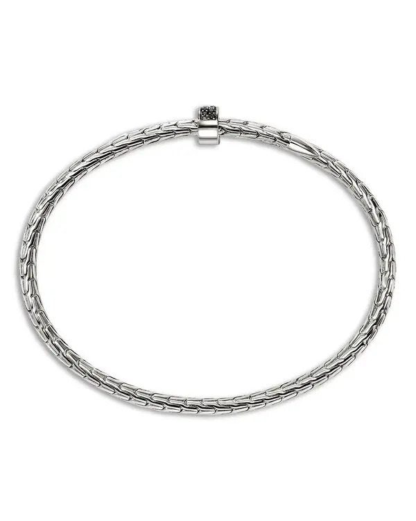John Hardy Sterling Spear Black Sapphire Flex Cuff Bracelet