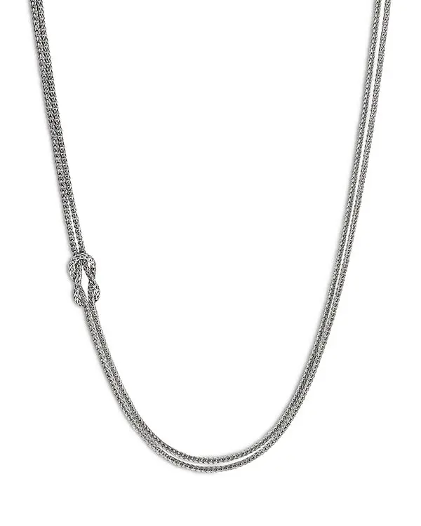 John Hardy Sterling Love Knot Double Chain Necklace - Silver