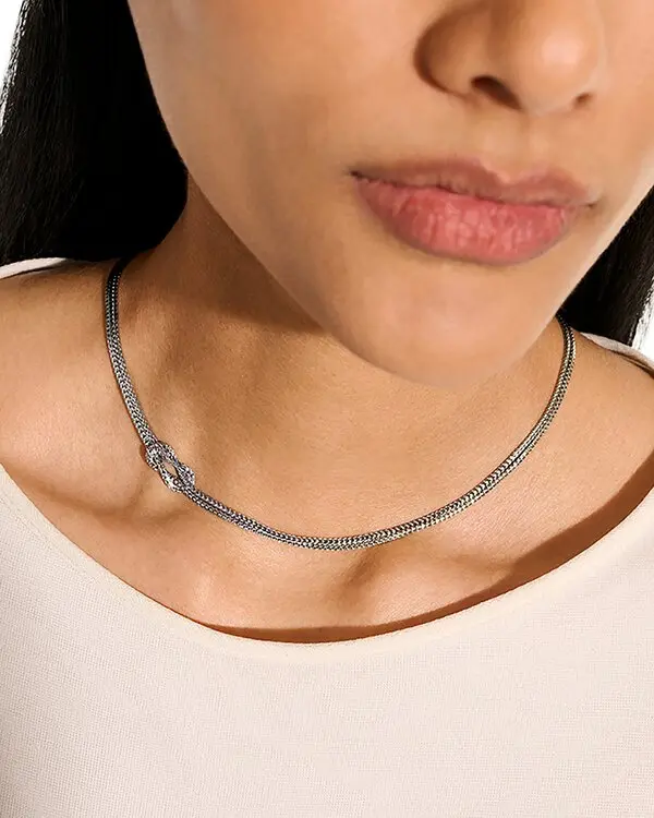 John Hardy Sterling Love Knot Double Chain Necklace