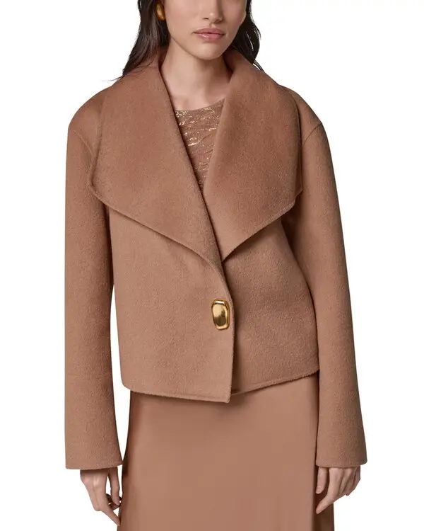 Donna Karan New York Wing Collar Hardware Trim Jacket