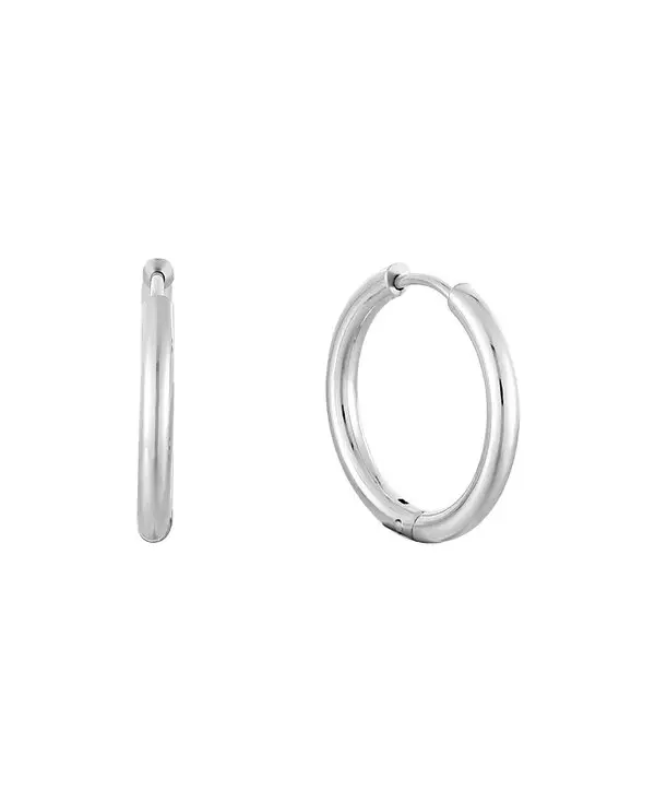 ATOLEA Classic Large Hoop Earrings - Silver