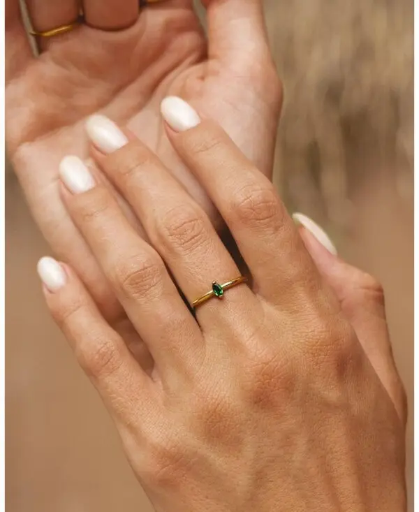 ATOLEA Dainty Emerald Ring