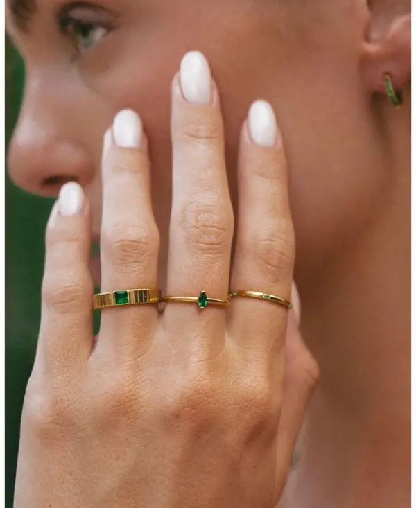 ATOLEA Dainty Emerald Ring