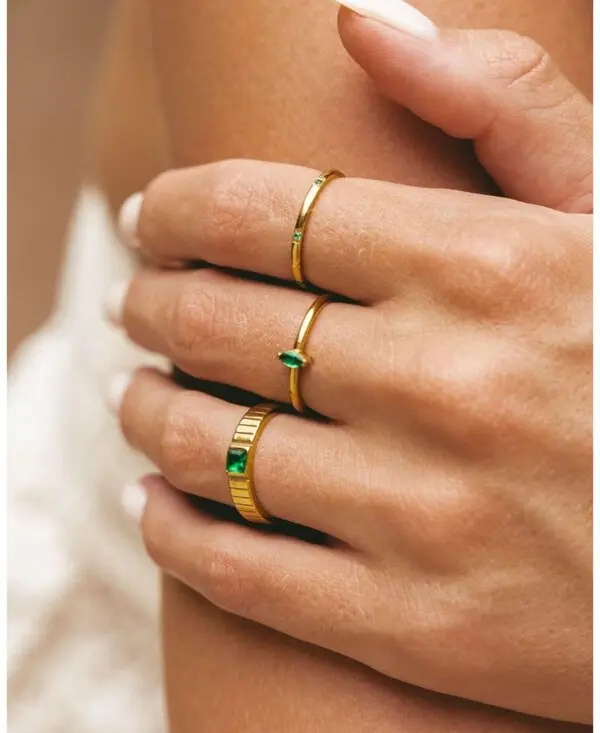 ATOLEA Dainty Emerald Ring