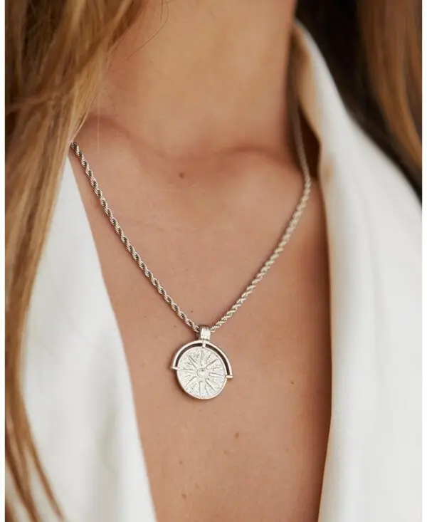 ATOLEA Golden Sun Necklace - Silver
