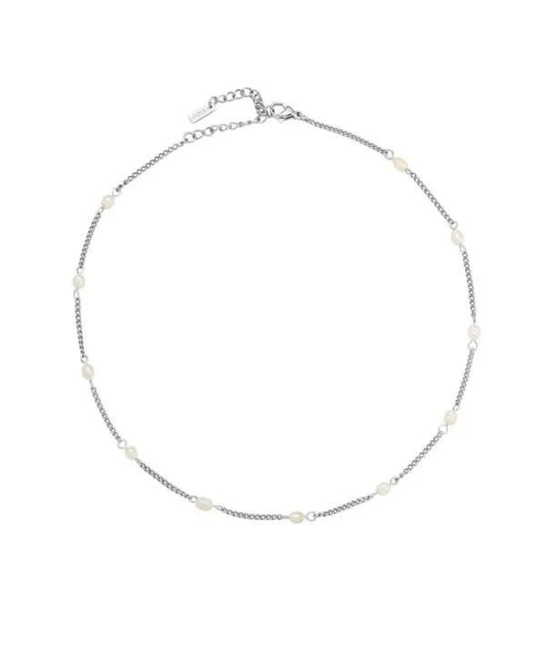ATOLEA Dainty Pearl Choker - Silver