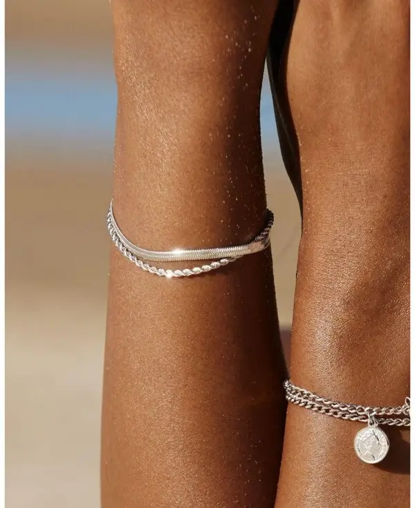 ATOLEA Ios Layered Bracelet - Silver