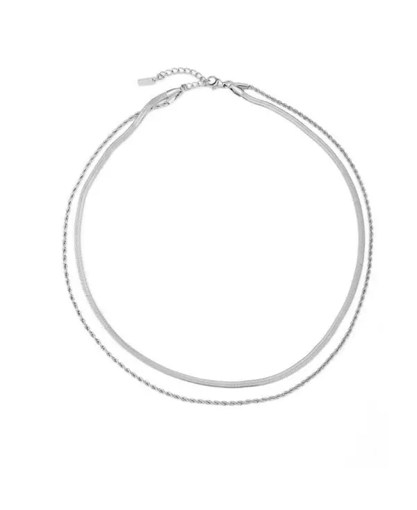 ATOLEA Ios Layered Necklace - Silver