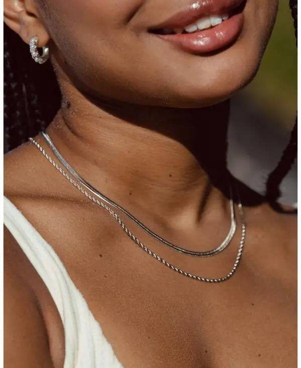 ATOLEA Ios Layered Necklace - Silver