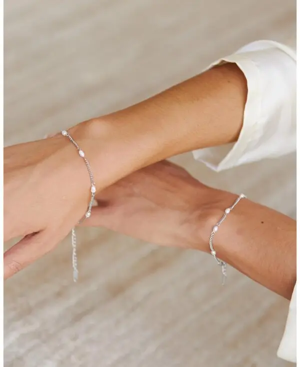 ATOLEA Lovina Freshwater Pearl Bracelet - Silver