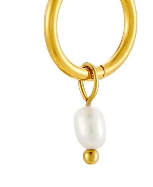 ATOLEA Pearl Huggie Hoops Earrings