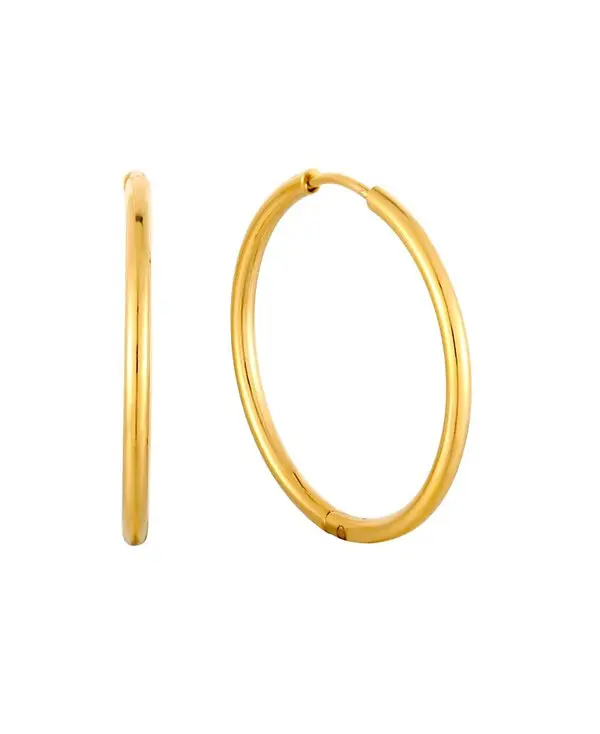 ATOLEA Thin Large Hoop Earrings - Gold