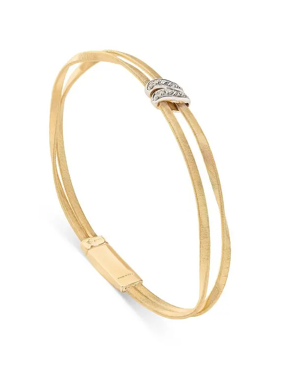 Marco Bicego 18k White & Yellow Marrakech Diamond Two Strand Bracelet, 0.086 Tcw