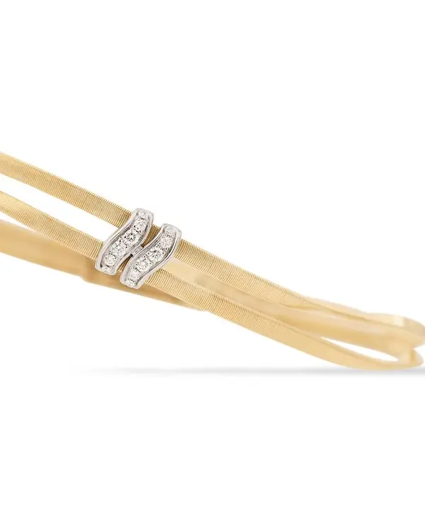 Marco Bicego 18k White & Yellow Marrakech Diamond Two Strand Bracelet, 0.086 Tcw