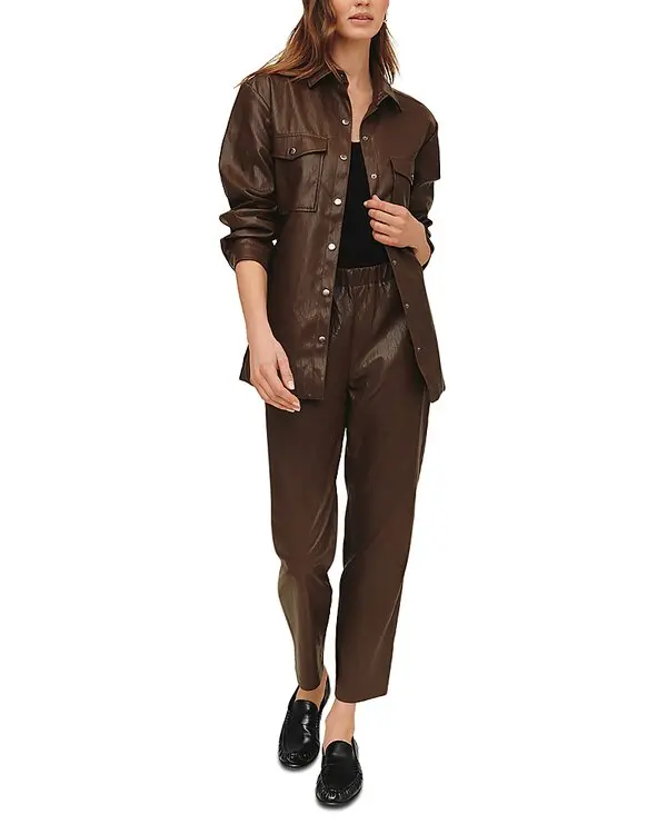 Bella Dahl Faux Leather Belted Utility Jacket