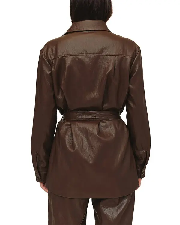 Bella Dahl Faux Leather Belted Utility Jacket