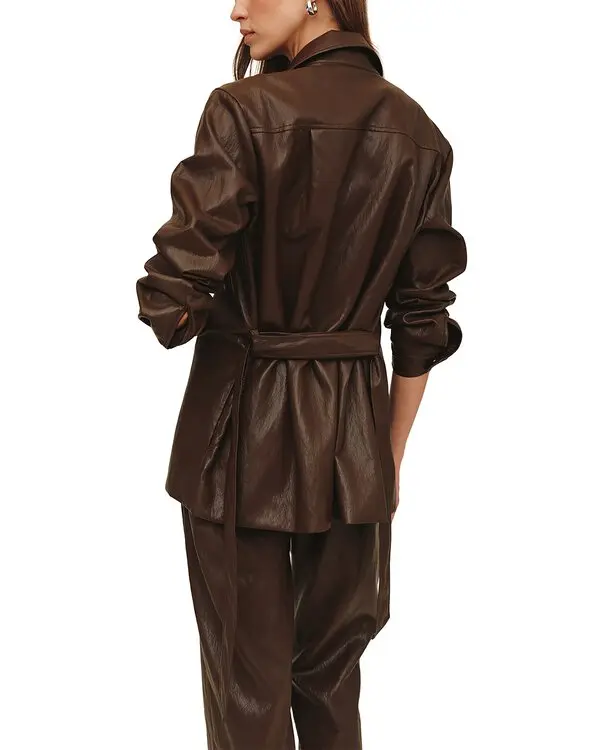 Bella Dahl Faux Leather Belted Utility Jacket