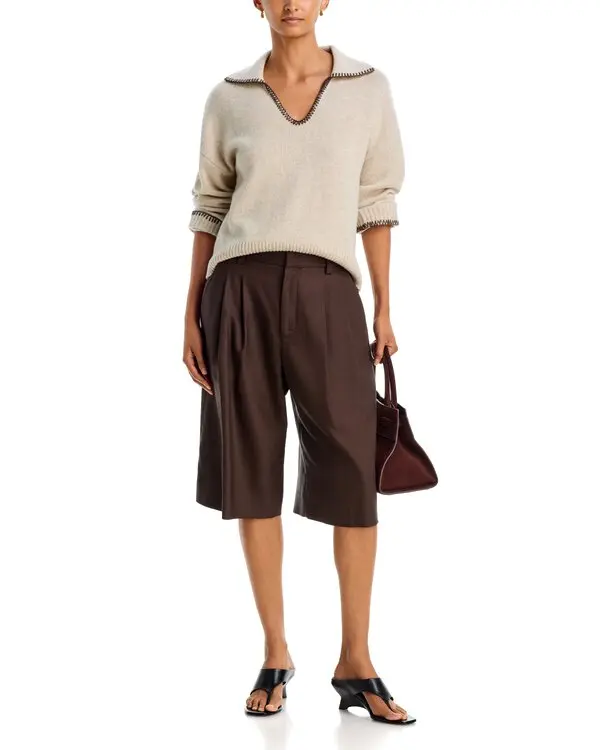 Bella Dahl Wool & Cashmere Contrast Trim Sweater - Chalet