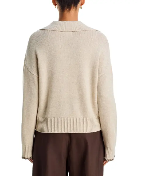 Bella Dahl Wool & Cashmere Contrast Trim Sweater - Chalet