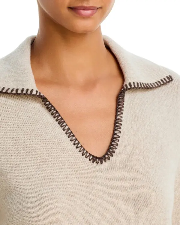Bella Dahl Wool & Cashmere Contrast Trim Sweater - Chalet