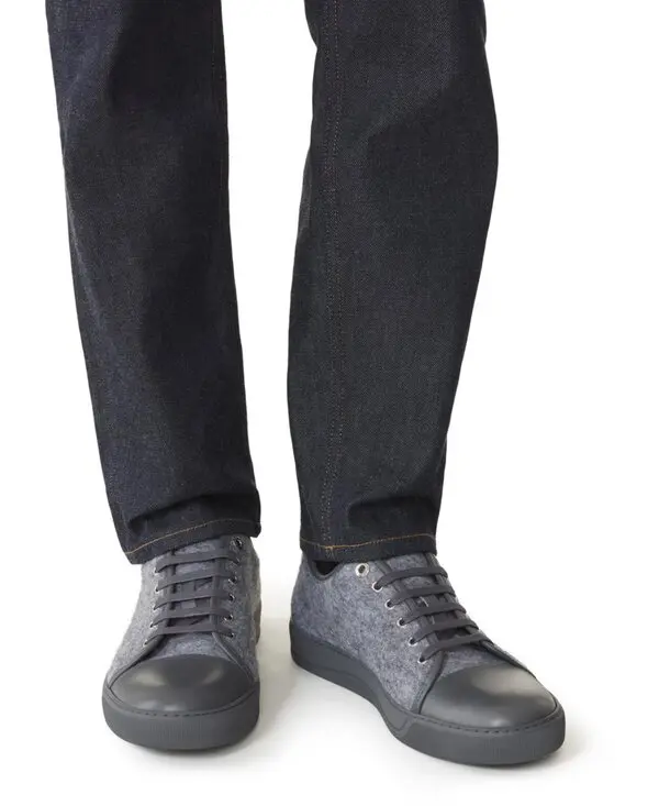 LANVIN Dbb1 Sneakers In Felt And Nappa Leather