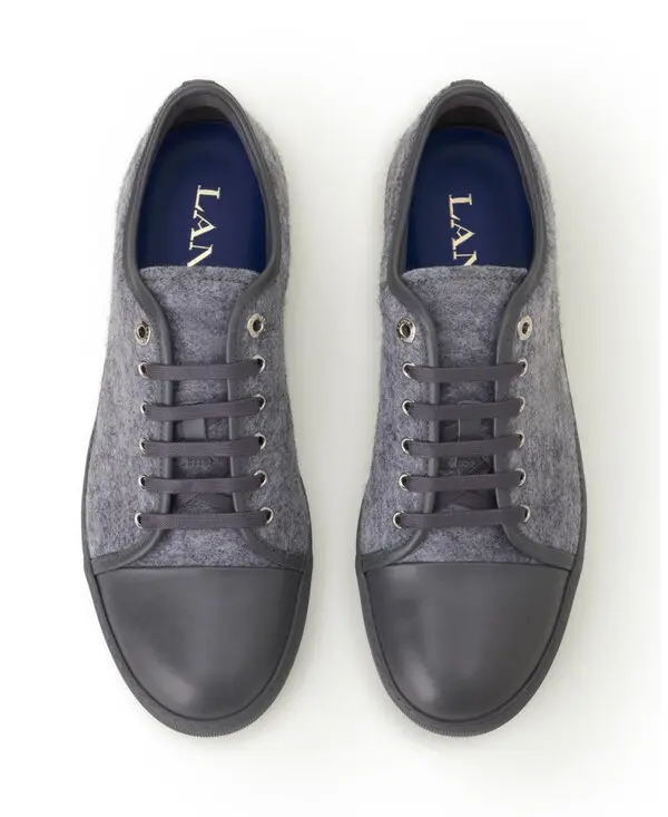 LANVIN Dbb1 Sneakers In Felt And Nappa Leather