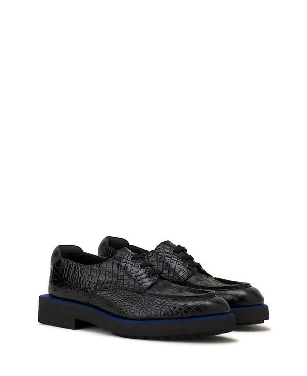 LANVIN Derby Shoes In Crocodile-embossed Leather