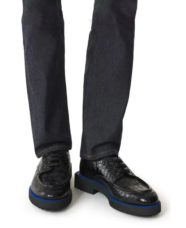 LANVIN Derby Shoes In Crocodile-embossed Leather