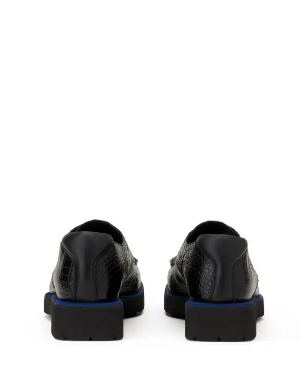 LANVIN Derby Shoes In Crocodile-embossed Leather