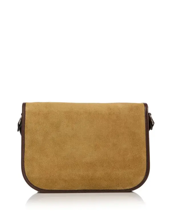 Valentino Garavani Suede & Leather Crossbody Bag - Beige