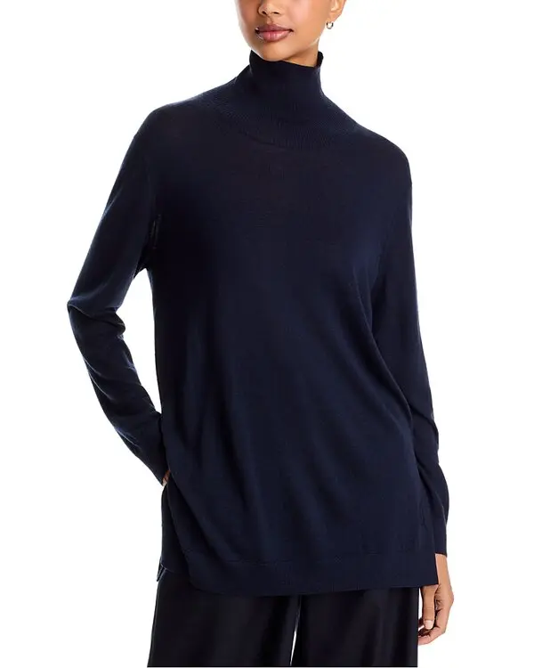 Lafayette 148 New York Wool Stand Collar Sweater - Ink