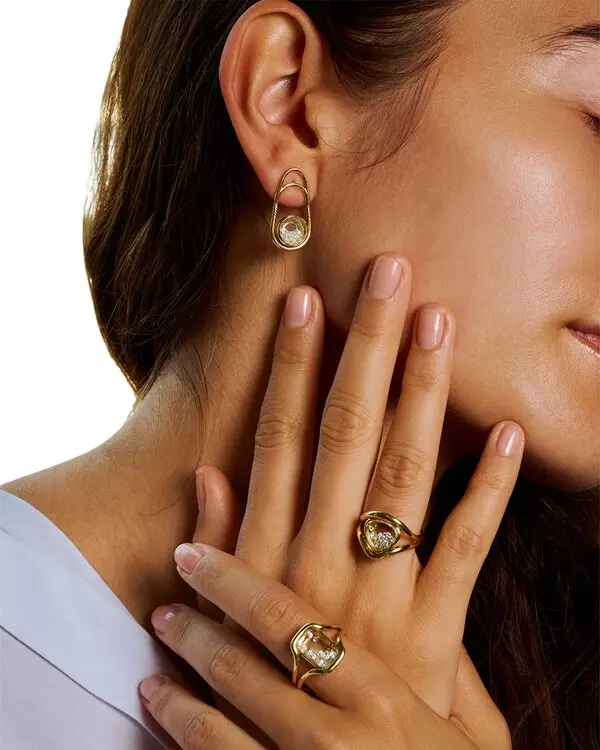 Moritz Glik 18k Yellow Diamond Kaleidoscope Shaker Cushion Statement Ring, 0.39 Tcw