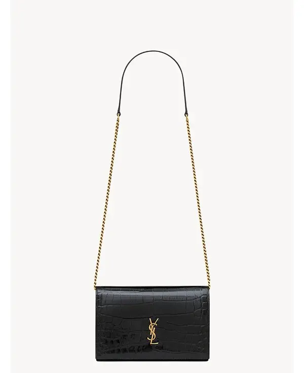 Saint Laurent Cassandre Envelope Chain Leather Wallet